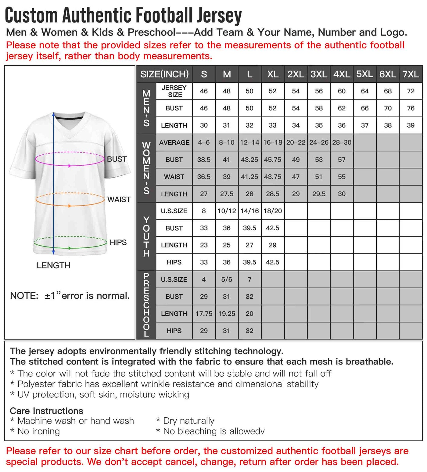 Women & Men & Youth Jersey | How to Find Your Sportwear Size - KXKSHOP
