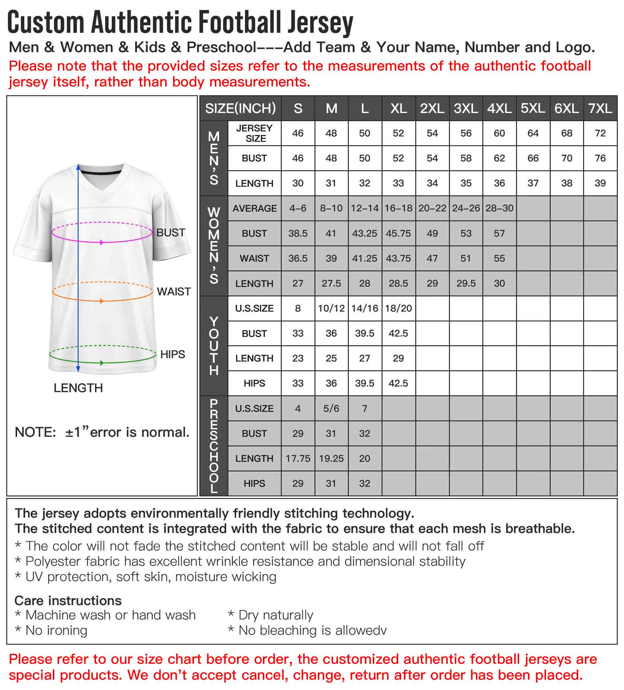 Women & Men & Youth Jersey | How to Find Your Sportwear Size - KXKSHOP