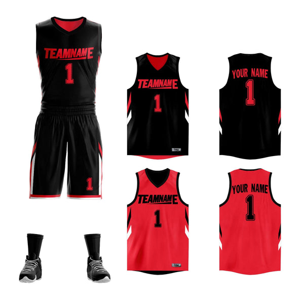 Customized Red Basketball Jersey | Personalized Uniform Suit - KXKSHOP